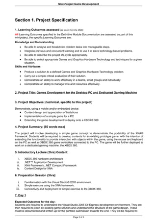Mini Project- Games Development For The Desktop Pc And Dedicated Gaming ...