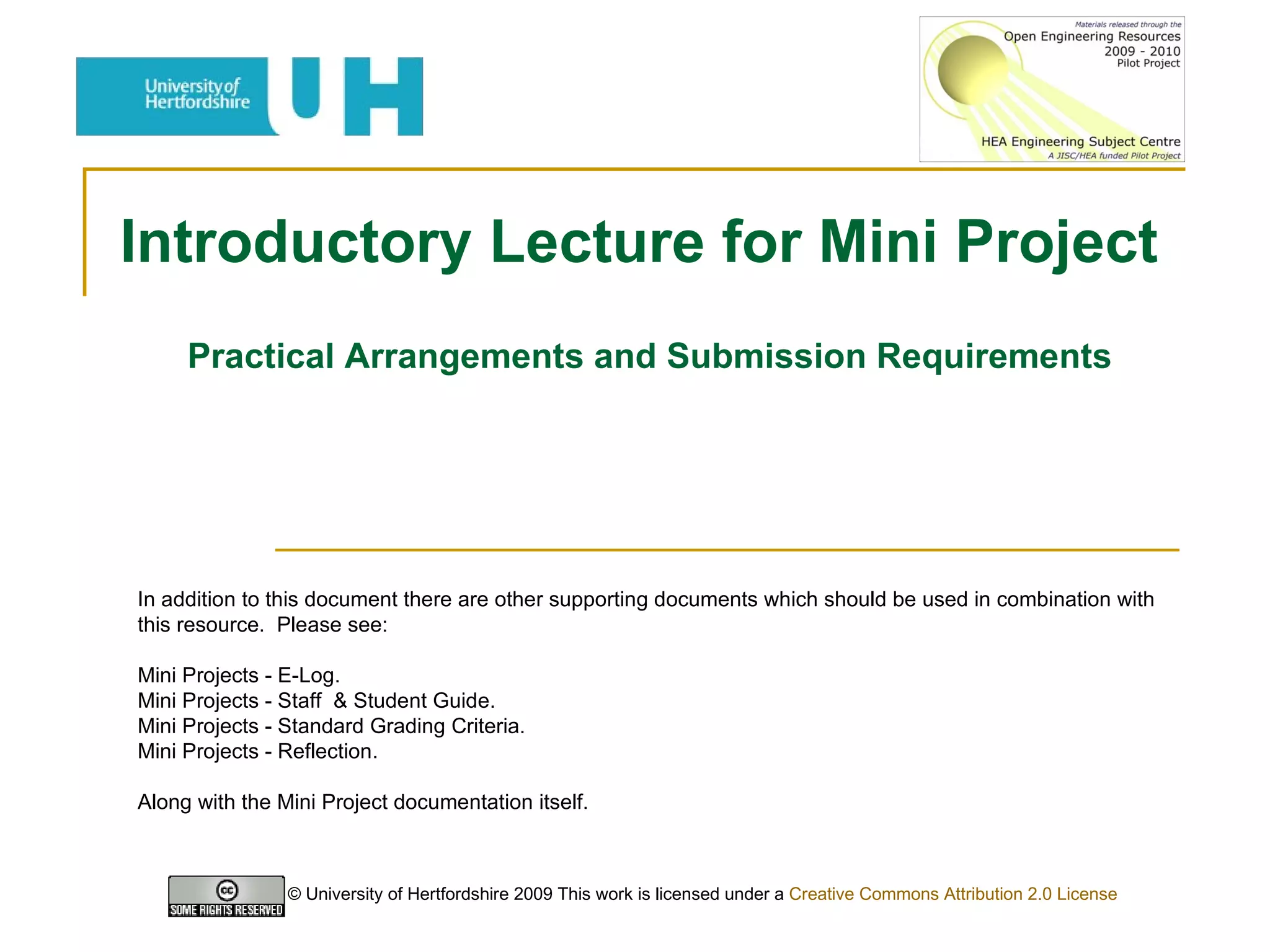 Mini Project- Introductory Presentation | PPT