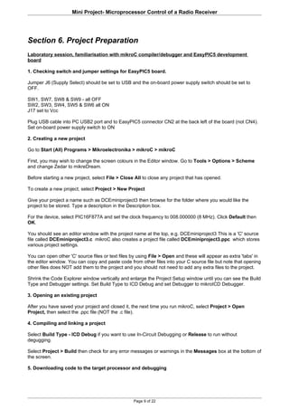 Mini Project- Microprocessor Control Of A Radio Receiver | DOC ...