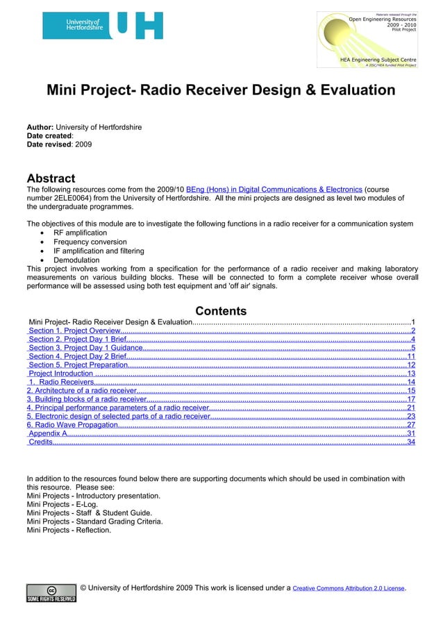 Mini Project- Radio Receiver Design | DOC | Digital Audio | Computer ...