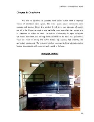 Mini project rain sensing wiper | PDF