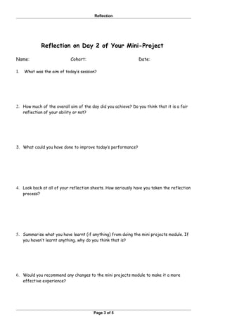 Mini Project- Reflection | DOC