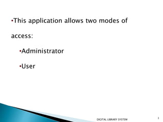 Digital Library System | PPTX