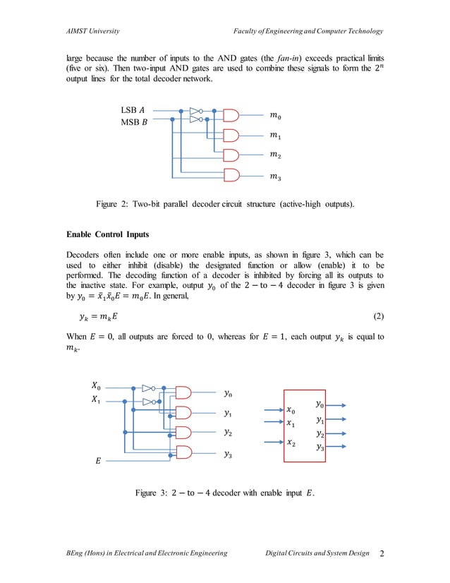 Mini Project 1 - 2-to-4 Decoder with Enable Input E and 4-to-2 Line ...
