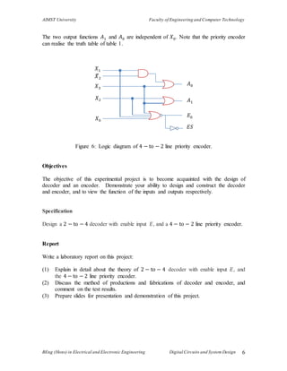 Mini Project 1 - 2-to-4 Decoder with Enable Input E and 4-to-2 Line ...