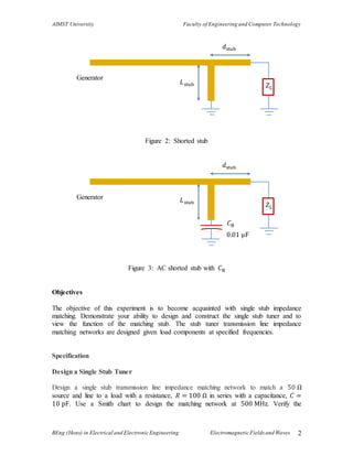 Mini Project 1: Impedance Matching With A Single Stub Tuner | DOCX
