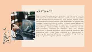 Real time Sign language gesture recognition | PPT