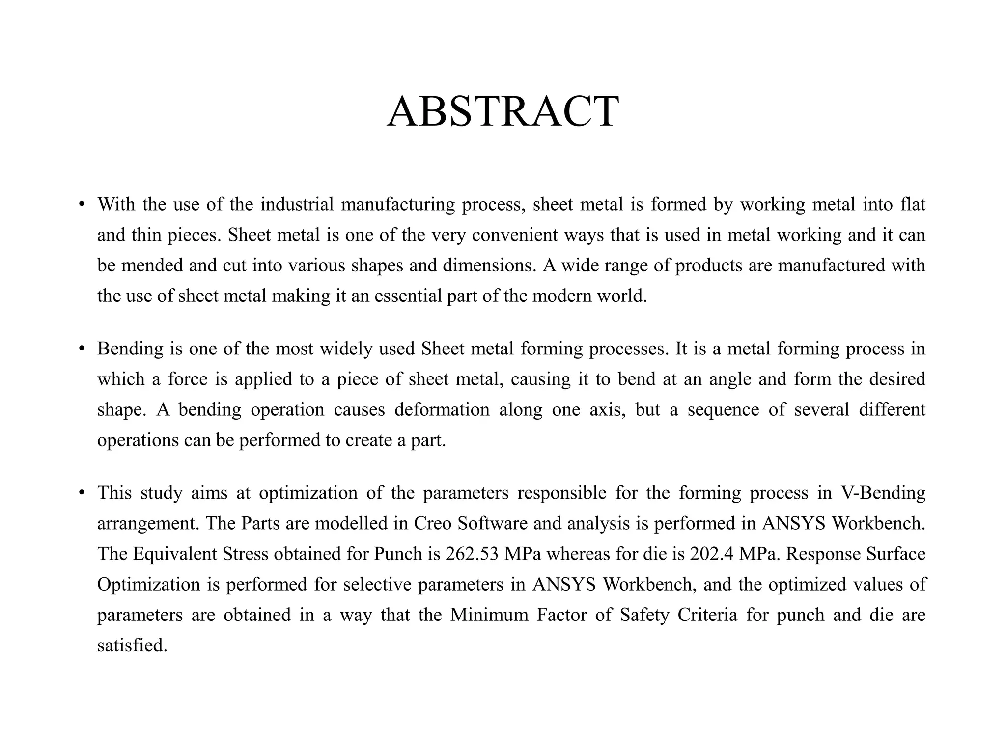 Optimization of design parameters for V-bending process using response surface methodology | PPT