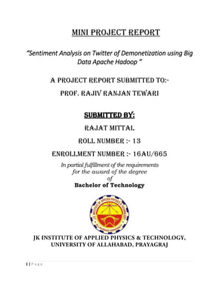 Sentiment Analysis using Big Data | PDF