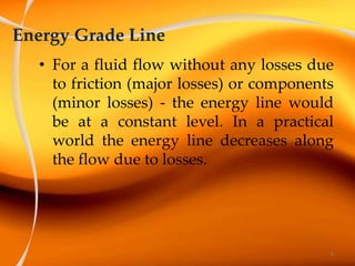 Energy and Hydraulic lines Fluid Dynamics | PPTX