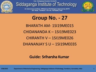 Siddaganga institute of technology Mini project batch 27 ppt. | PPTX