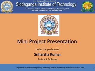 Siddaganga institute of technology Mini project batch 27 ppt. | PPTX