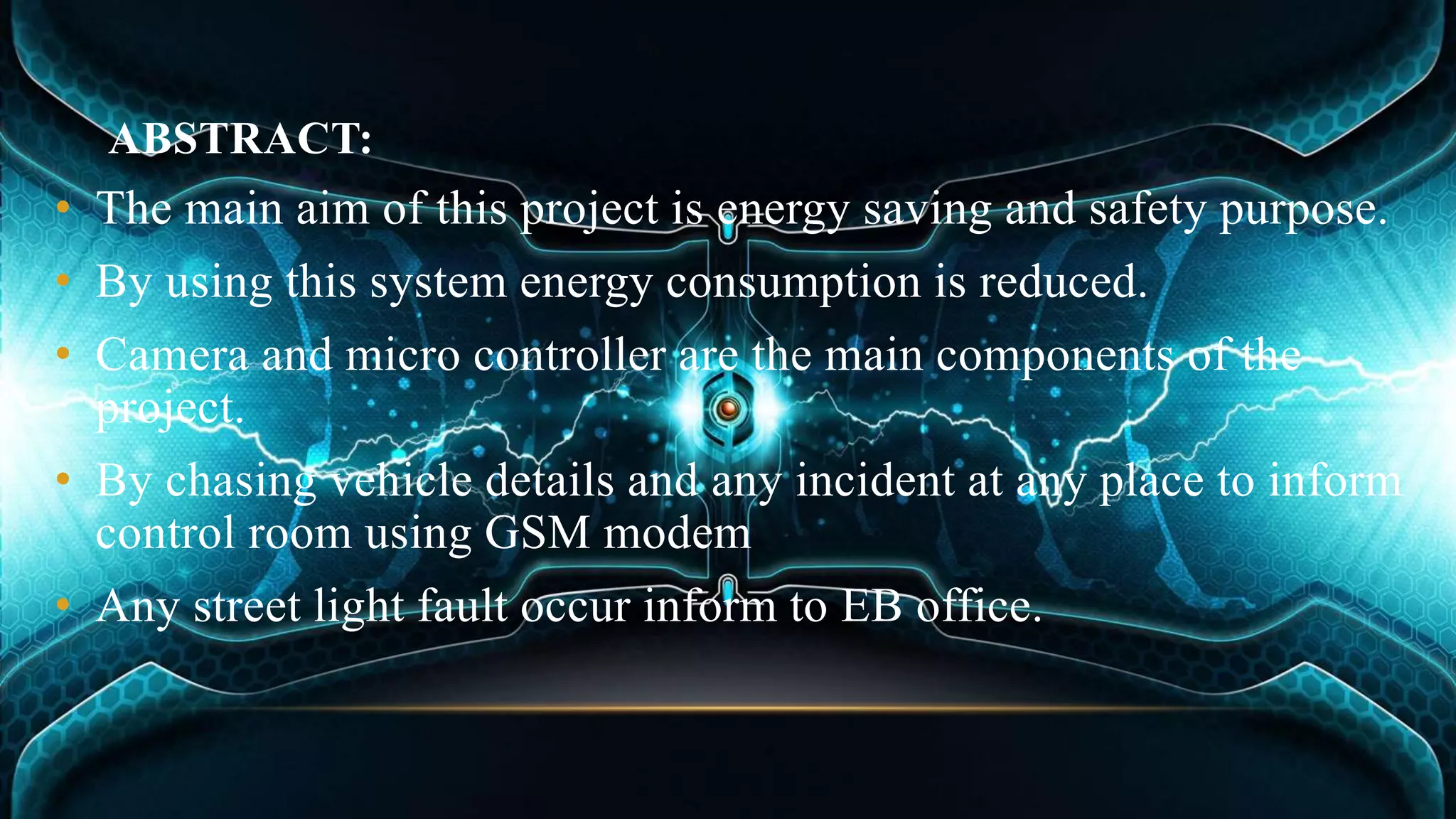 Smart street lighting control system project PPT | PPTX