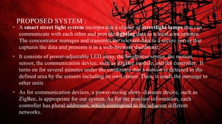 Smart street lighting control system project PPT | PPTX