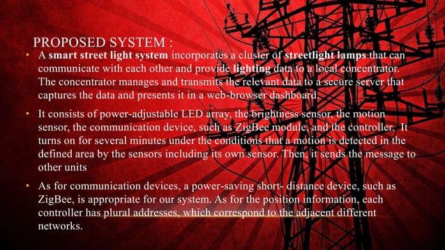 Smart street lighting control system project PPT | PPTX