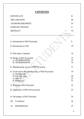 design and manufacturing of ISO 30 tool pocket by using CNC machining ...