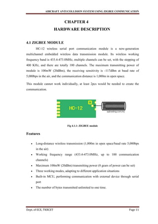Aircraft Anti collision system using ZIGBEE Communication | PDF