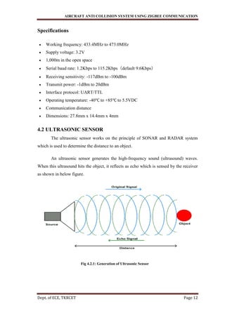 Aircraft Anti collision system using ZIGBEE Communication | PDF