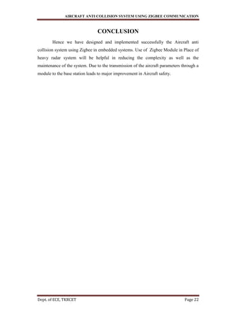 Aircraft Anti collision system using ZIGBEE Communication | PDF