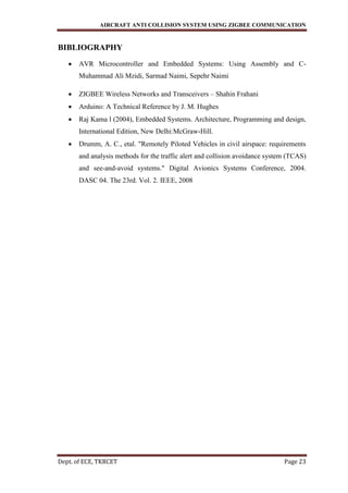 Aircraft Anti collision system using ZIGBEE Communication | PDF