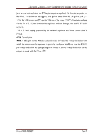 Aircraft Anti collision system using ZIGBEE Communication | PDF