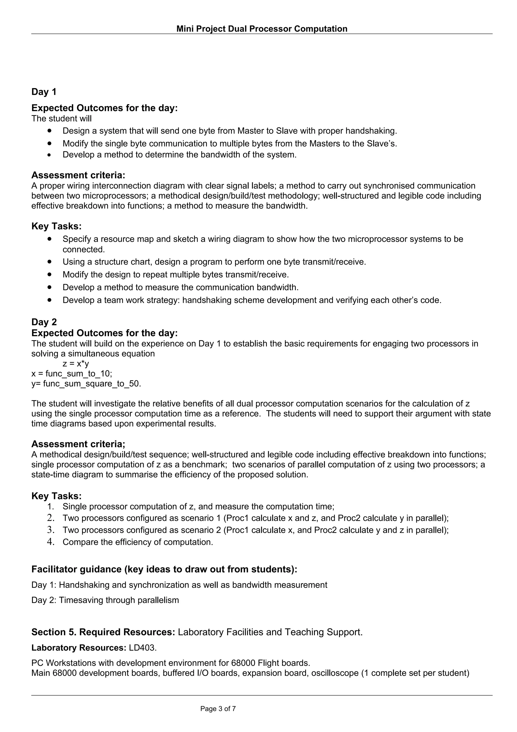 Mini Project Dual Processor Computation Doc Computer Software And Applications Computing