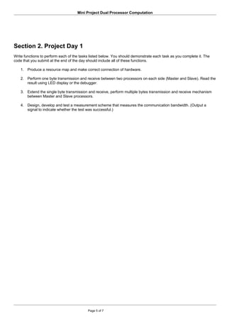 Mini Project- Dual Processor Computation | DOC | Computer Software and Applications | Computing