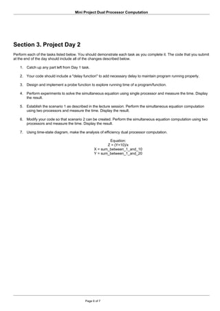 Mini Project- Dual Processor Computation | DOC | Computer Software and Applications | Computing