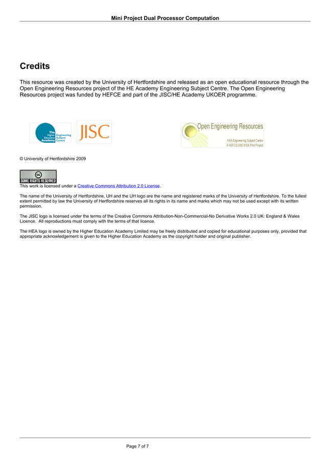 Mini Project Dual Processor Computation Doc Computer Software And Applications Computing