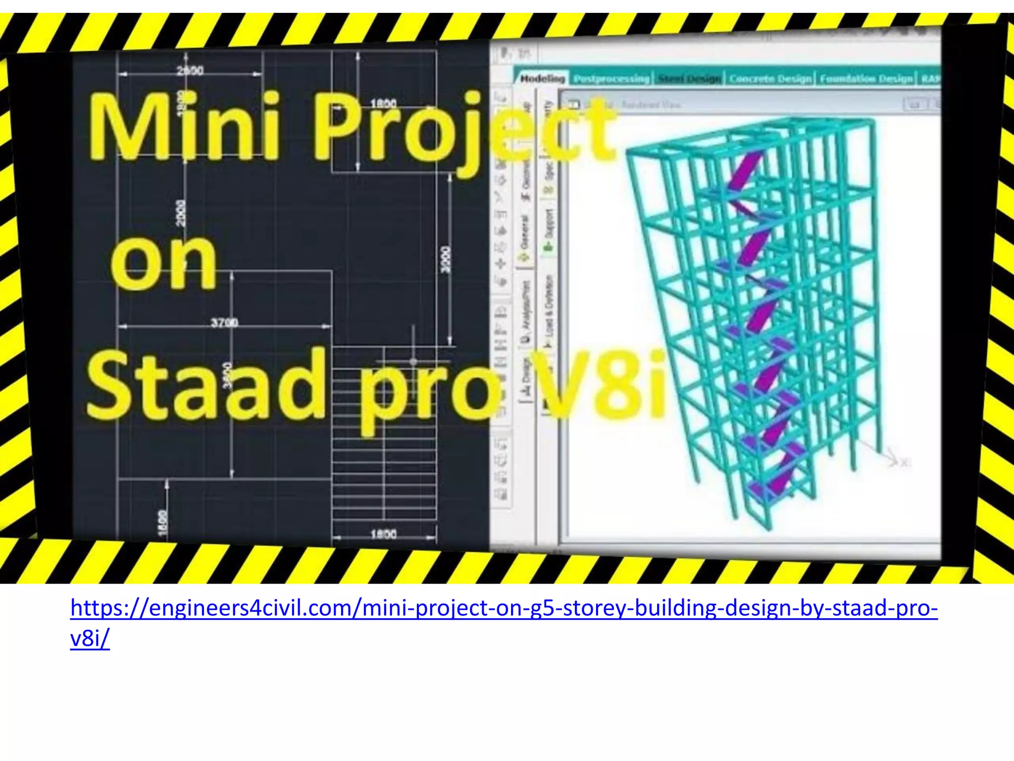 Mini project on g+5 storey building design by staad pro v8i | PDF