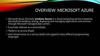 Mini project on microsoft azure based on time | PPT