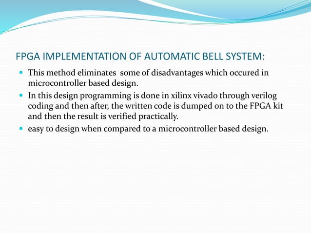 FPGA based automatic college bell system | PPT