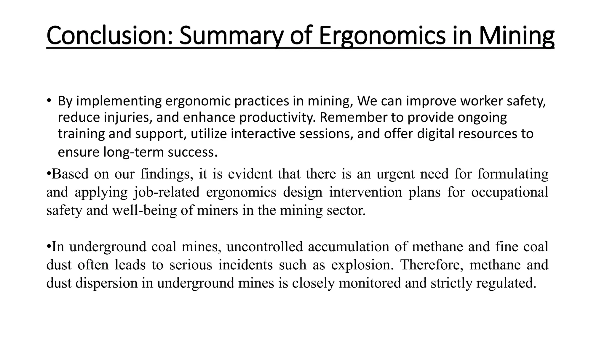 Presentation on ergonomics in mining industry | PPTX