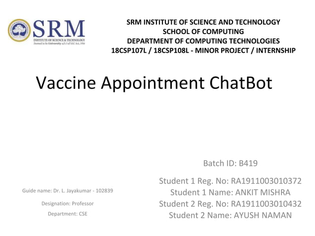 MINI PROJECT PPT - CHATBOT.pptx | Web Conferencing | Computer Software ...