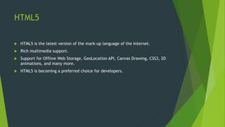 Multi-platform Compatibility of HTML5 by developing simple HTML5 based game(Mini project) | PPT