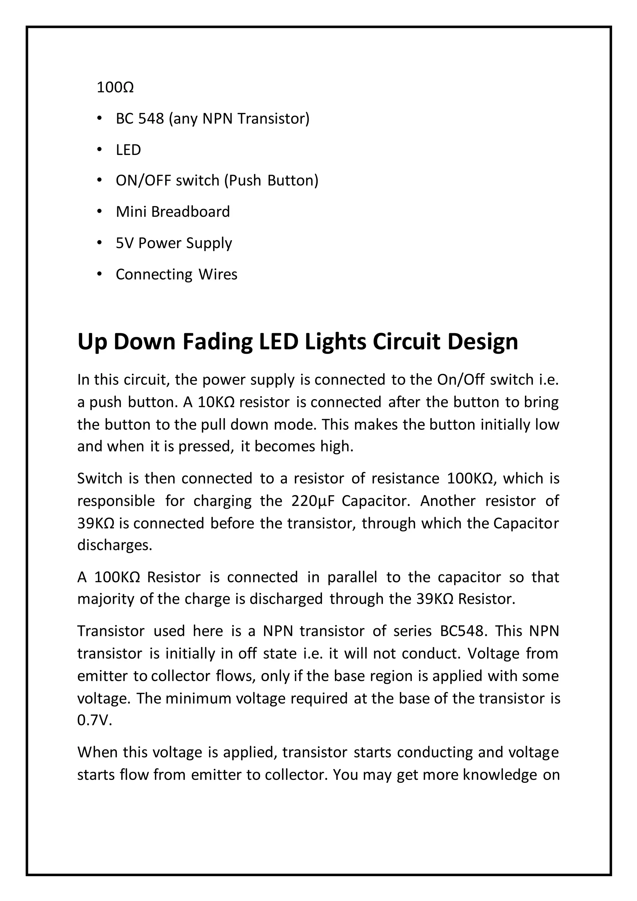 UP AND DOWN FADING OF LED | DOCX