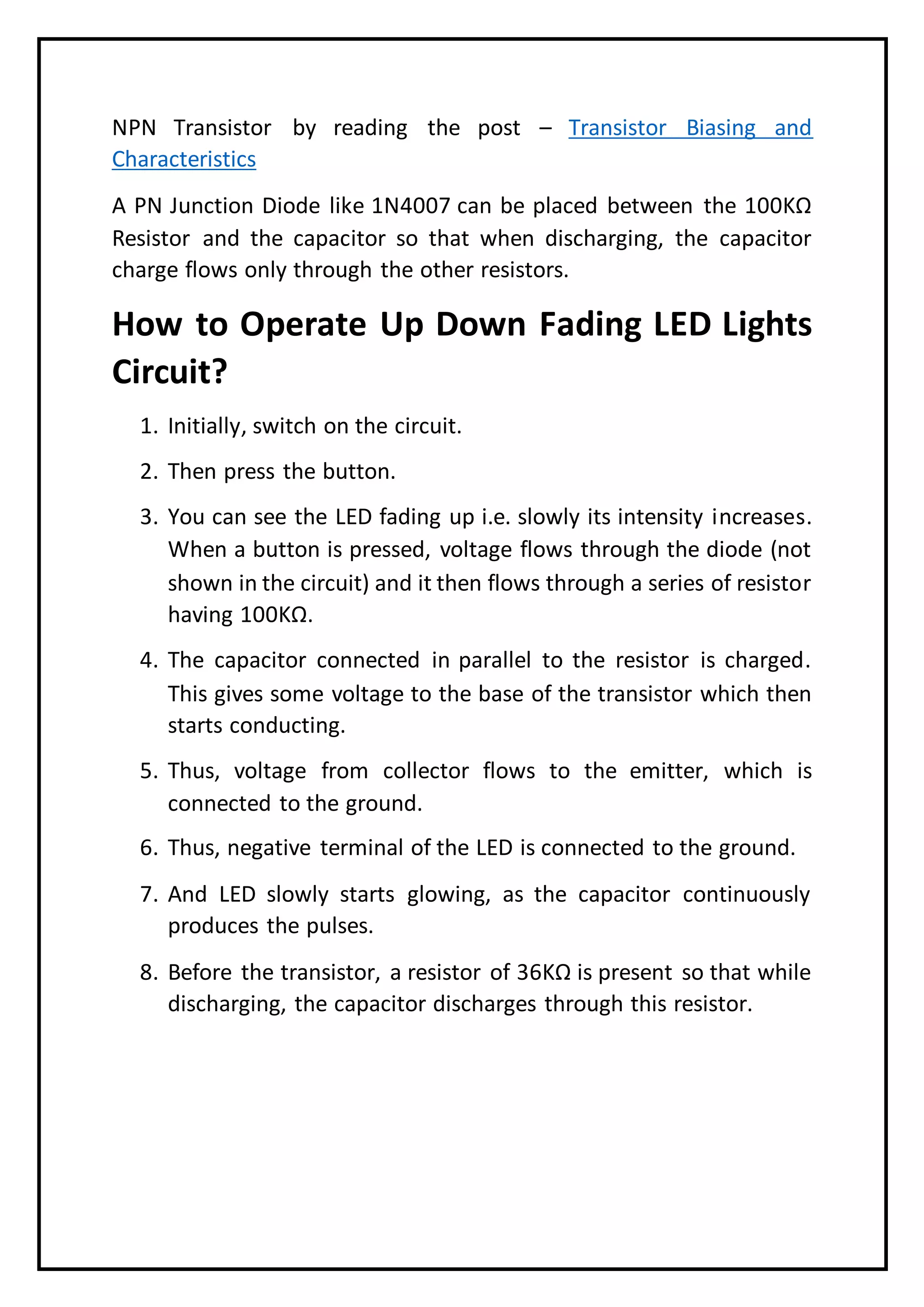 UP AND DOWN FADING OF LED | DOCX