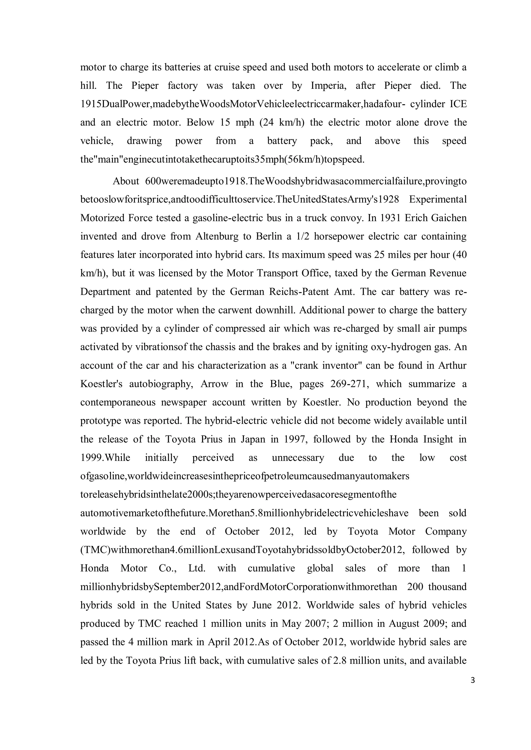 Hybrid Electric Vehicles(HEV) | PDF