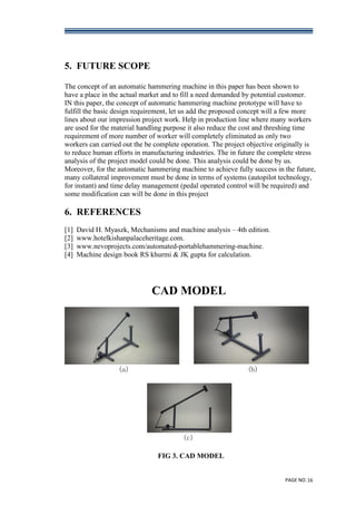 AUTOMATIC PORTABLE HAMMERING MACHINE REPORT | PDF