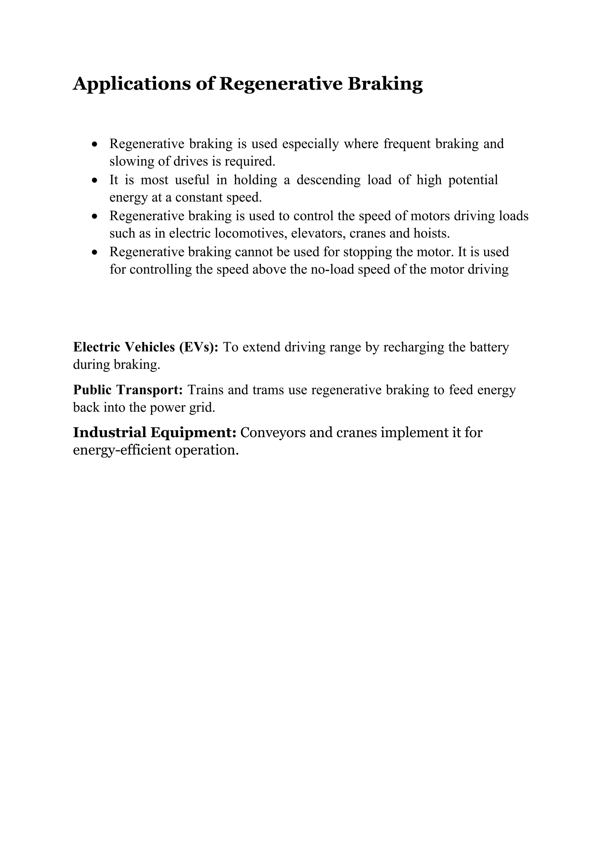 @Regenerative braking system of DC motor | PDF