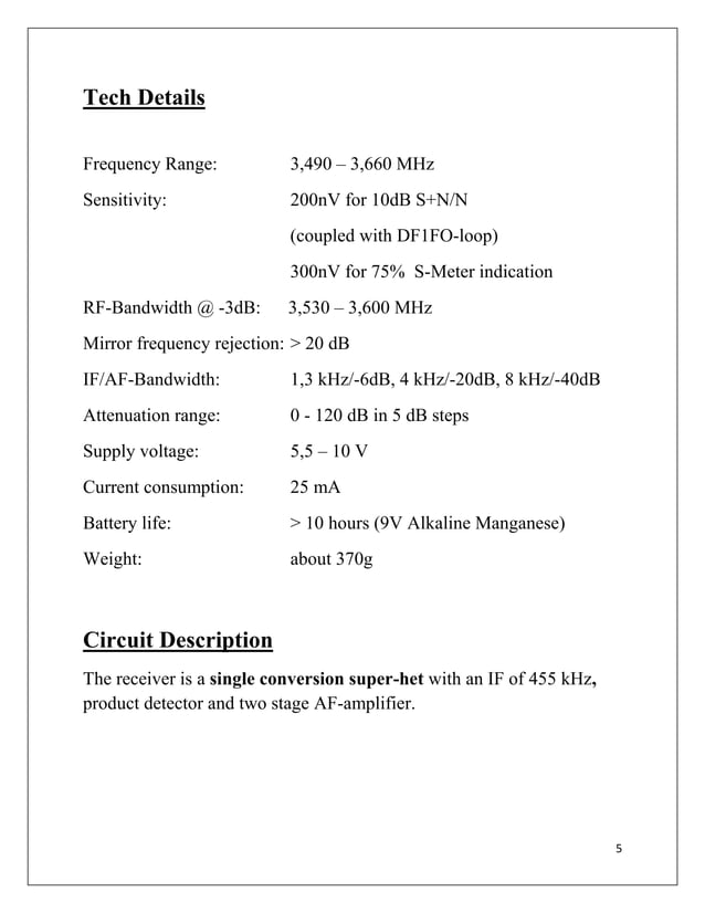 Miniproject report receiver | DOCX