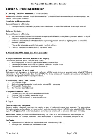 Mini Project- ROM Based Sine Wave Generator | DOC
