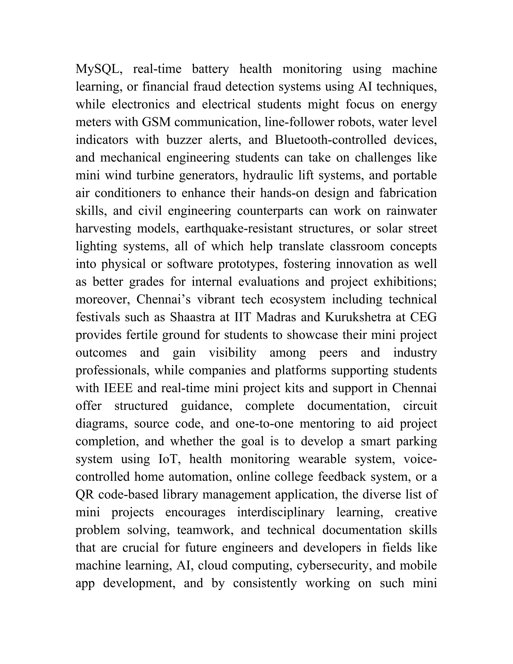 Mini projects for engineering students Chennai.docx