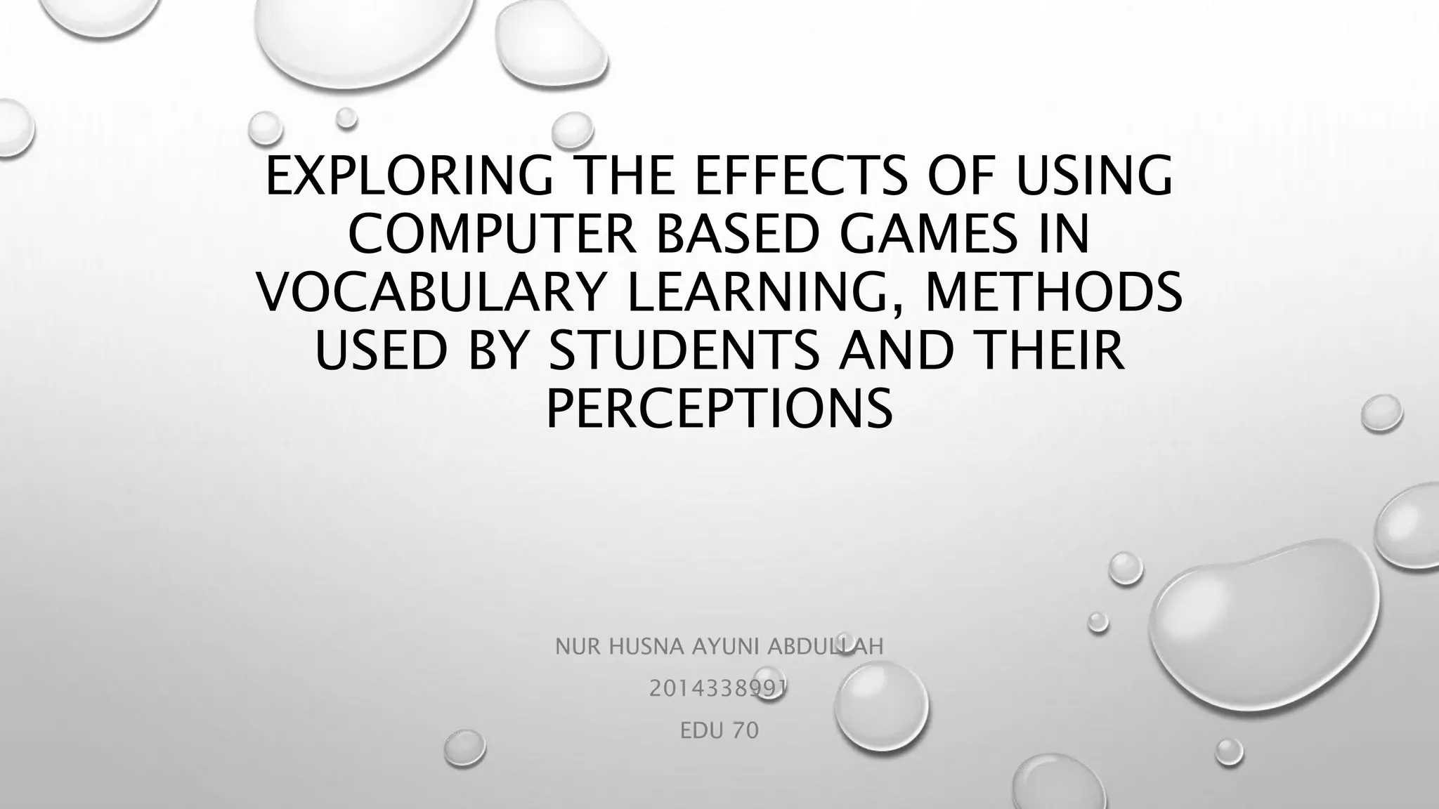 Mini research computer game based | PPT