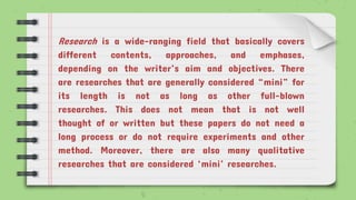 MINI RESEARCH PAPER OR ANALYSIS REPORT .pptx