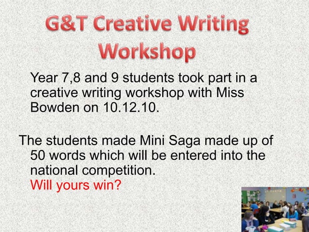 Mini saga comments | PPT