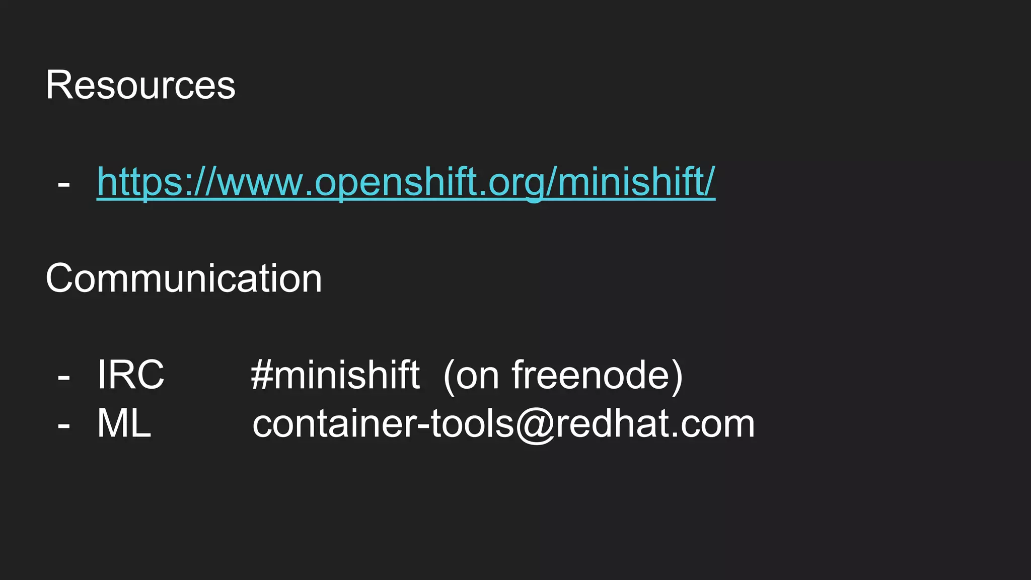 Minishift (Run OpenShift locally) | PDF