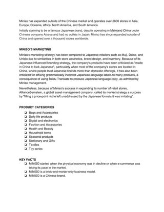 Miniso consumer behaviour | PDF