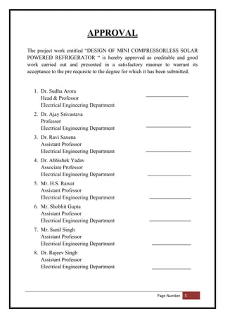Design of Mini Compressorless Solar Powered Refrigerator | PDF