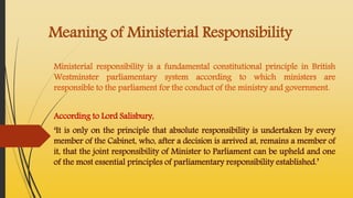 Ministerial responsibility of UK | PPTX